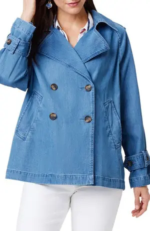 NIC+ZOE Double Breasted Denim Coat