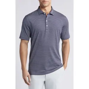 Johnnie-o Michael Stripe Performance Golf Polo Navy