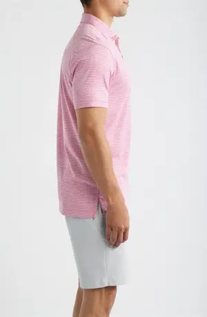 Johnnie-o Michael Stripe Performance Golf Polo - Punch