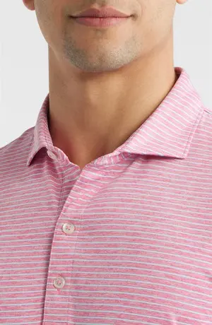 Johnnie-o Michael Stripe Performance Golf Polo - Punch