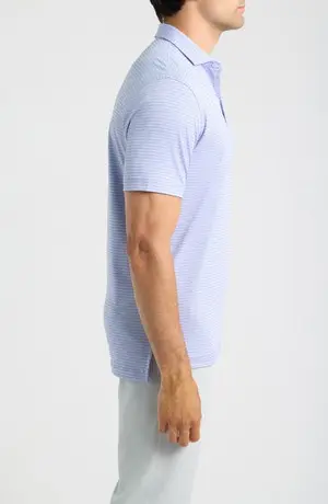Johnnie-o Michael Stripe Performance Golf Polo - Viola
