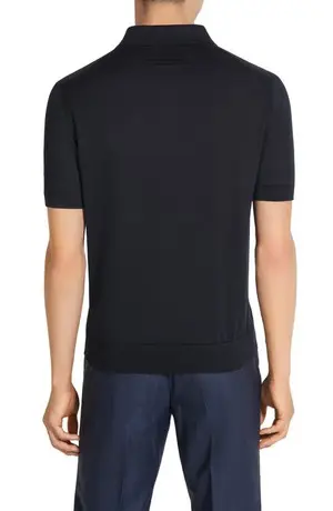 Zegna Premium Cotton Polo - Navy
