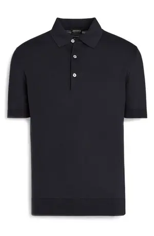 Zegna Premium Cotton Polo - Navy