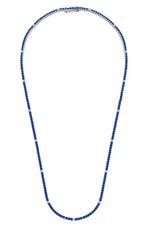 CRISLU Cubic Zirconia Tennis Necklace - Sapphire