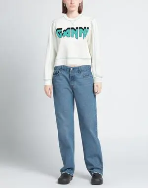 GANNI Embellished Cotton Sweatshirt - Off White
