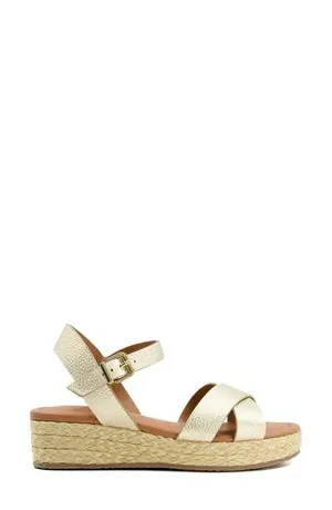 Dune London Linnie Platform Wedge Sandal - Gold