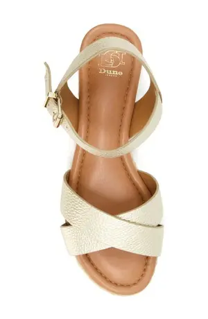 Dune London Linnie Platform Wedge Sandal - Gold