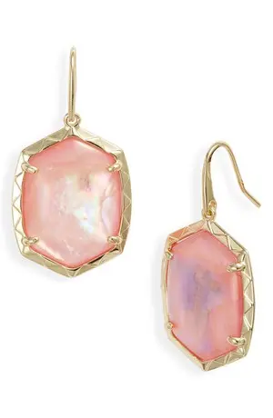 Kendra Scott Daphne Drop Earrings - Gld Lt Pink Ird Abal