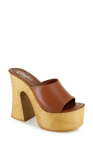 Woodgrain Platform Sandals