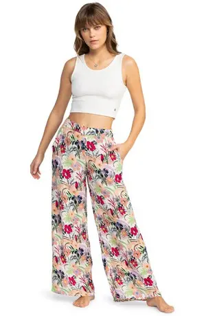Roxy Floral Print Wide-leg Pants