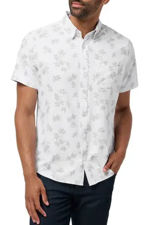 Travis Mathew Mist On The Lake Short Sleeve Button-up Shirt - White