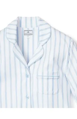 PETITE PLUME Stripe Classic Pima Cotton Pajamas - White