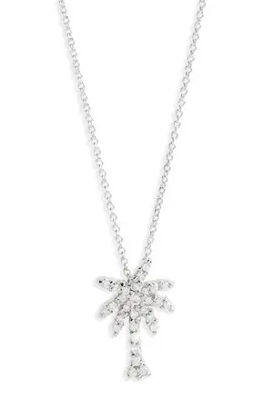 Roberto Coin Tiny Treasures' Palm Tree Diamond Pendant - White Gold