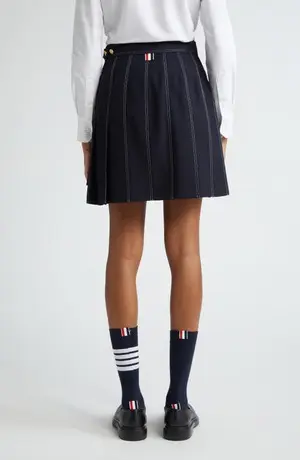 Thom Browne Drop Back Wool Skirt - Navy