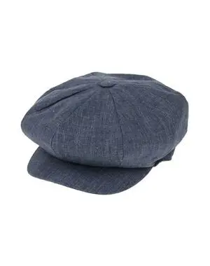 Borsalino Chambray Flat Cap - Blue