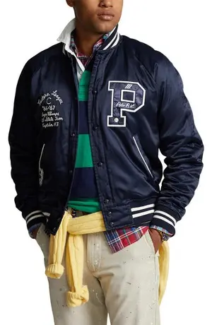 Polo Ralph Lauren Satin Varsity Bomber Jacket