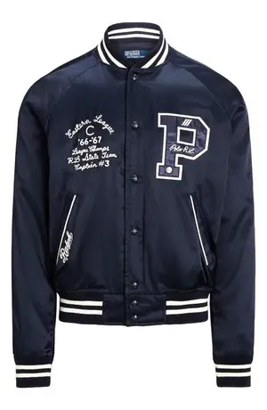 Polo Ralph Lauren Satin Varsity Bomber Jacket