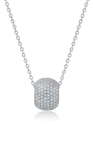CRISLU Pavé Cubic Zirconia Bead Pendant Necklace - Silver