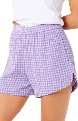 Rip Curl Premium Surf Check Cotton Shorts - Purple