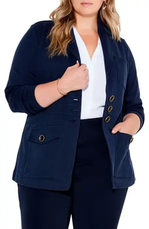 NIC+ZOE Editor Knit Blazer - Dark Indigo