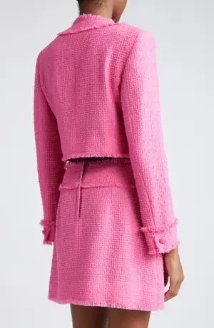 Dolce & Gabbana Crop Raschel Tweed Jacket - Rosa