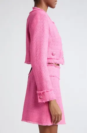 Dolce & Gabbana Crop Raschel Tweed Jacket - Rosa