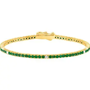 CRISLU Cubic Zirconia Tennis Bracelet - Emerald
