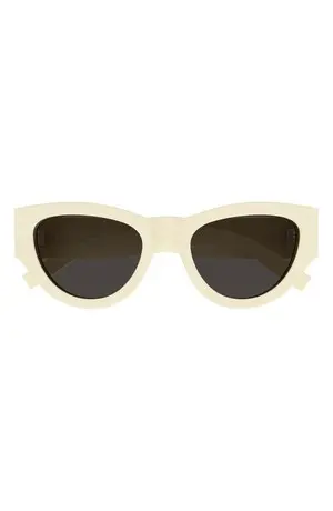 Saint Laurent 53mm Cat Eye Sunglasses - Ivory