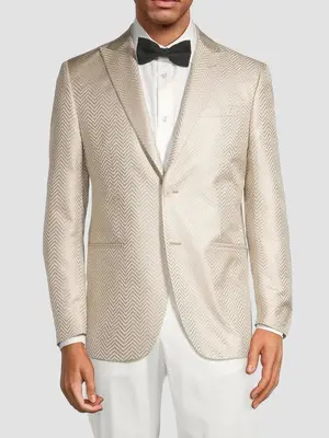 Corneliani Silk Chevron Dinner Jacket