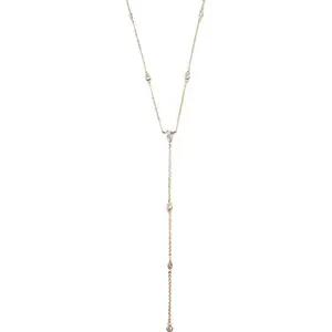 Argento Vivo Cubic Zirconia Y-necklace - Gold