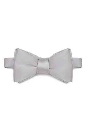 Zegna Silk Bow Tie - Light Grey Solid