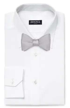 Zegna Silk Bow Tie - Light Grey Solid