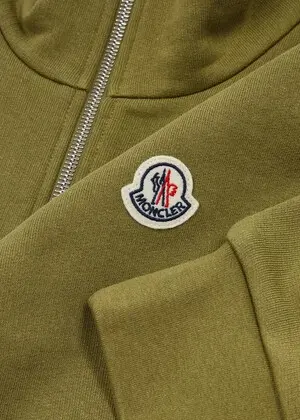 Moncler Half-zip Cotton Sweatshirt - Khaki