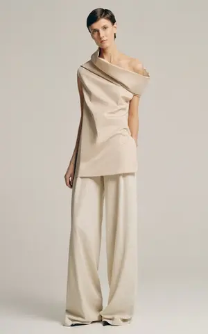 SEV Asymmetric Stretch-cotton Top