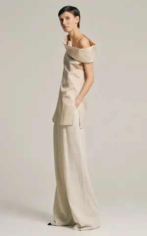SEV Asymmetric Stretch-cotton Top