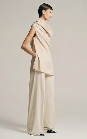 SEV Asymmetric Stretch-cotton Top