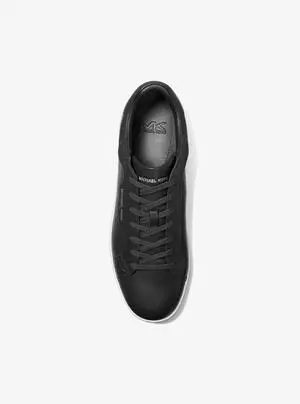 Michael Kors Keating Leather Sneaker In Size By - Black