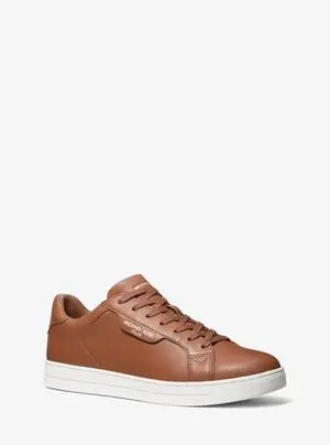 Michael Kors Keating Leather Sneaker In Size By - Brown