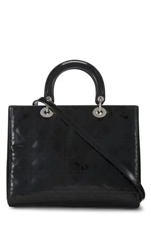 Dior Cannage Patent Leather Lady - Black