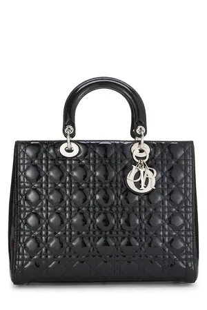 Dior Cannage Patent Leather Lady - Black