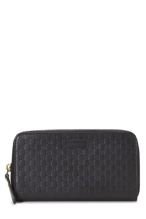 Gucci Microguccissima Leather Zip Around Wallet - Black