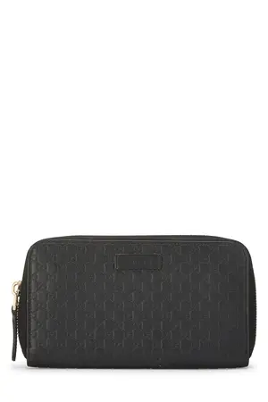 Gucci Microguccissima Leather Zip Around Wallet - Black