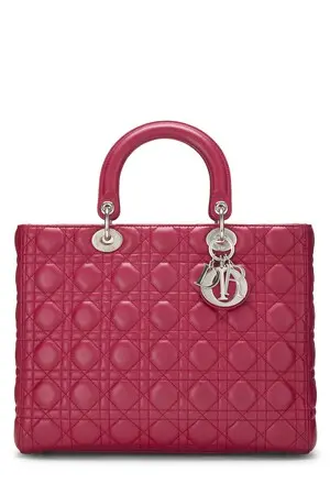 DIOR Cannage Quilted Lambskin Lady Dior Large