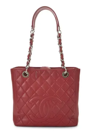 CHANEL Chanel Quilted Caviar Petite Shopping Tote