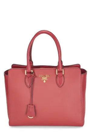 Prada Saffiano Convertible Handbag - Red