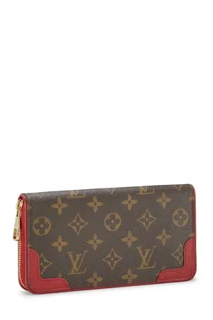 LOUIS VUITTON Monogram Canvas Retiro Zippy Continental Wallet - Red