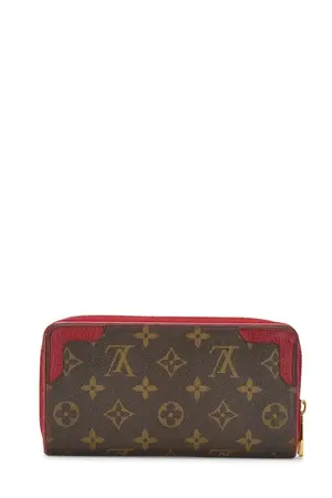 LOUIS VUITTON Monogram Canvas Retiro Zippy Continental Wallet - Red