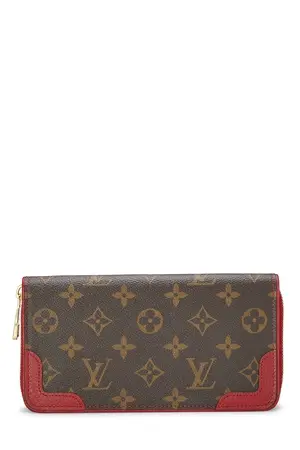 LOUIS VUITTON Monogram Canvas Retiro Zippy Continental Wallet - Red