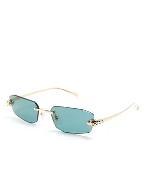 Cartier Geometric-frame Sunglasses - Gold