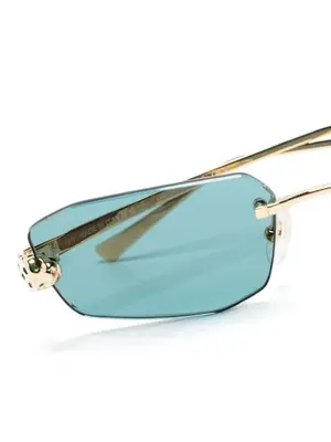 Cartier Geometric-frame Sunglasses - Gold